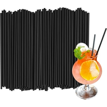 Topboutique Black Plastic Sip Stirrers/Straws, 8 Inch Beverage Stir ...