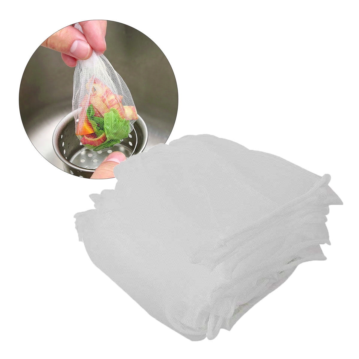 500Pcs Elastic Kitchen Sink Strainer Mesh Bags, Disposable Mesh Sink ...