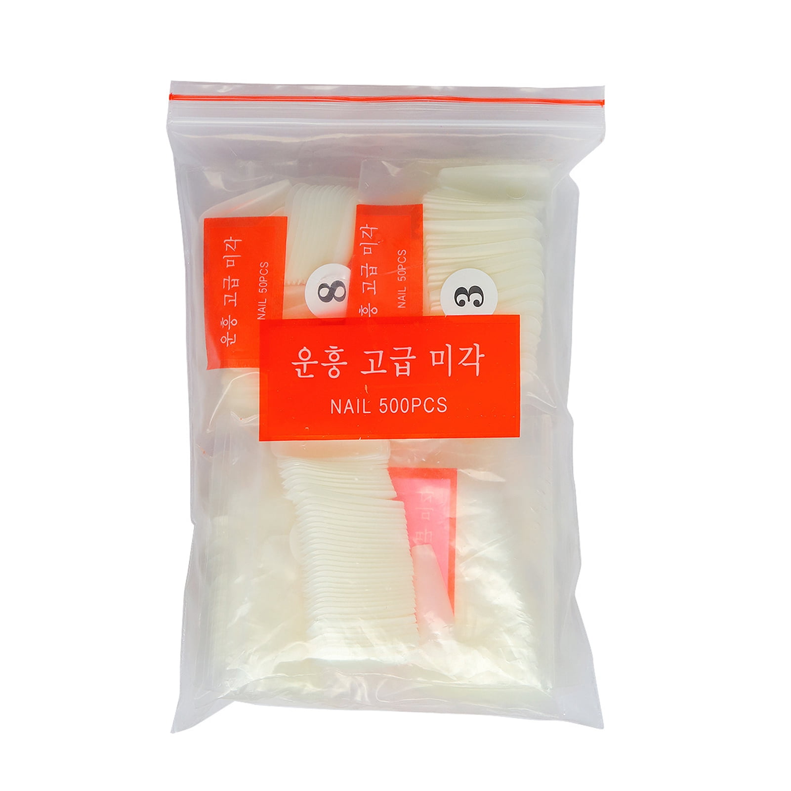 500Pcs Flat Nails Easy to Use Natural Color Plastic Flat Head Fake ...