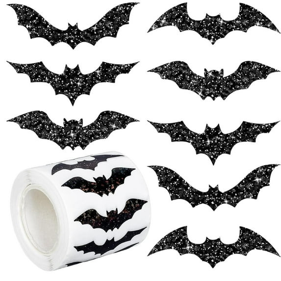 500Pcs Glittering Bats Sticker for Halloween Party Decoration Adhesive ...