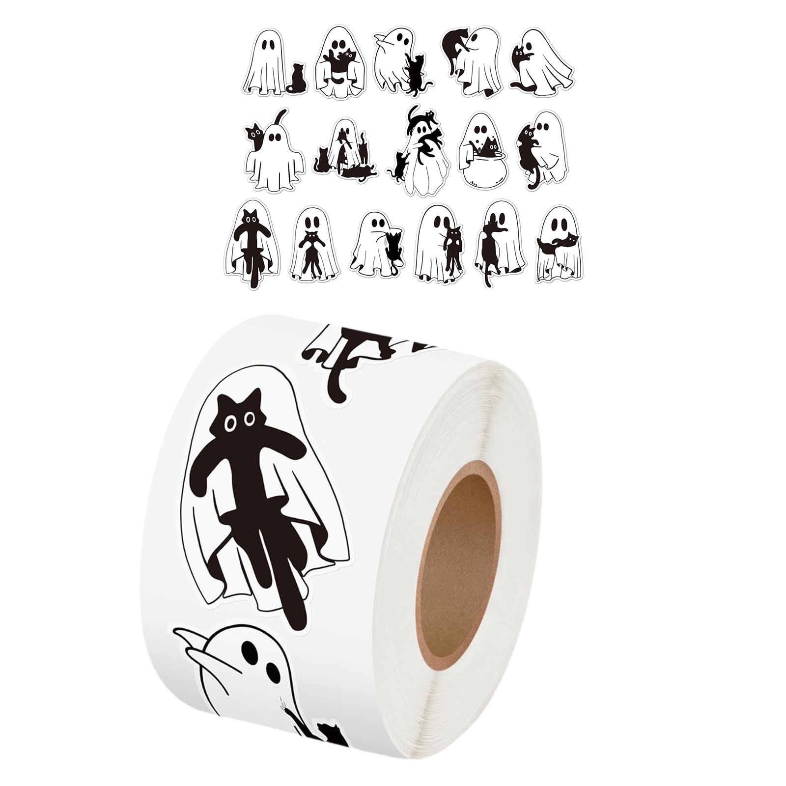 500Pcs Halloween Ghostly Sticker Removable Adhesive Sealing Label for ...