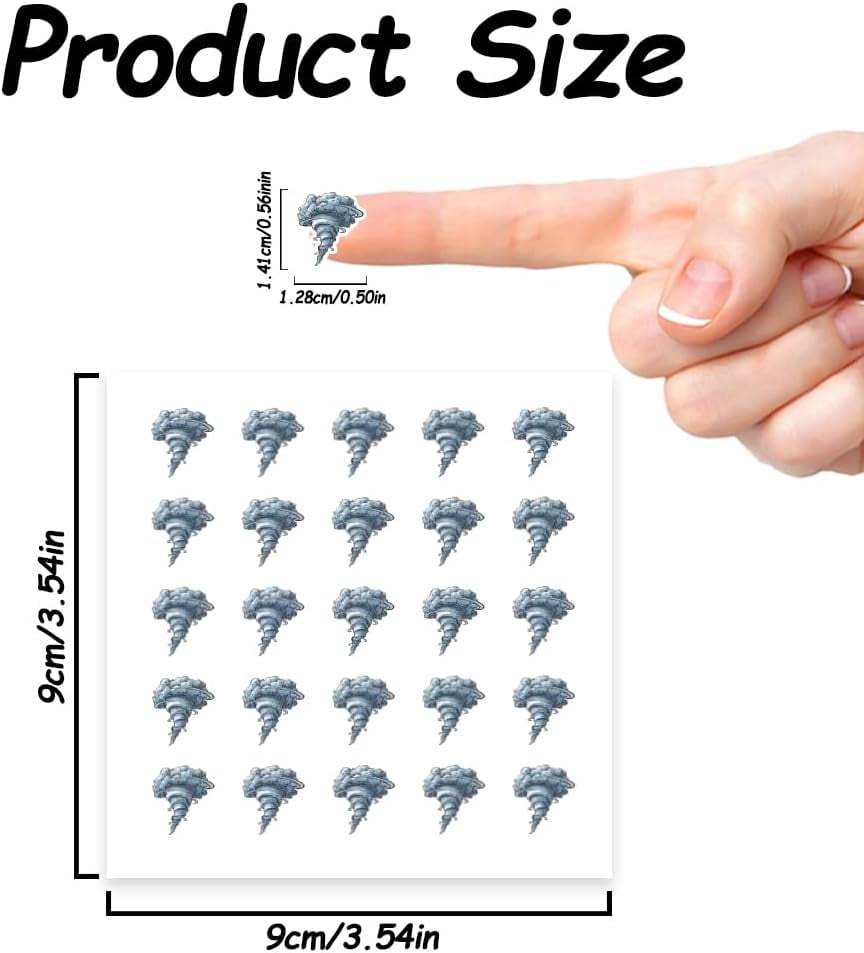 500Pcs Intense Tornado Cartoon Self-Adhesive Stickers Tornado Stickers Weather Themed Decals for ...