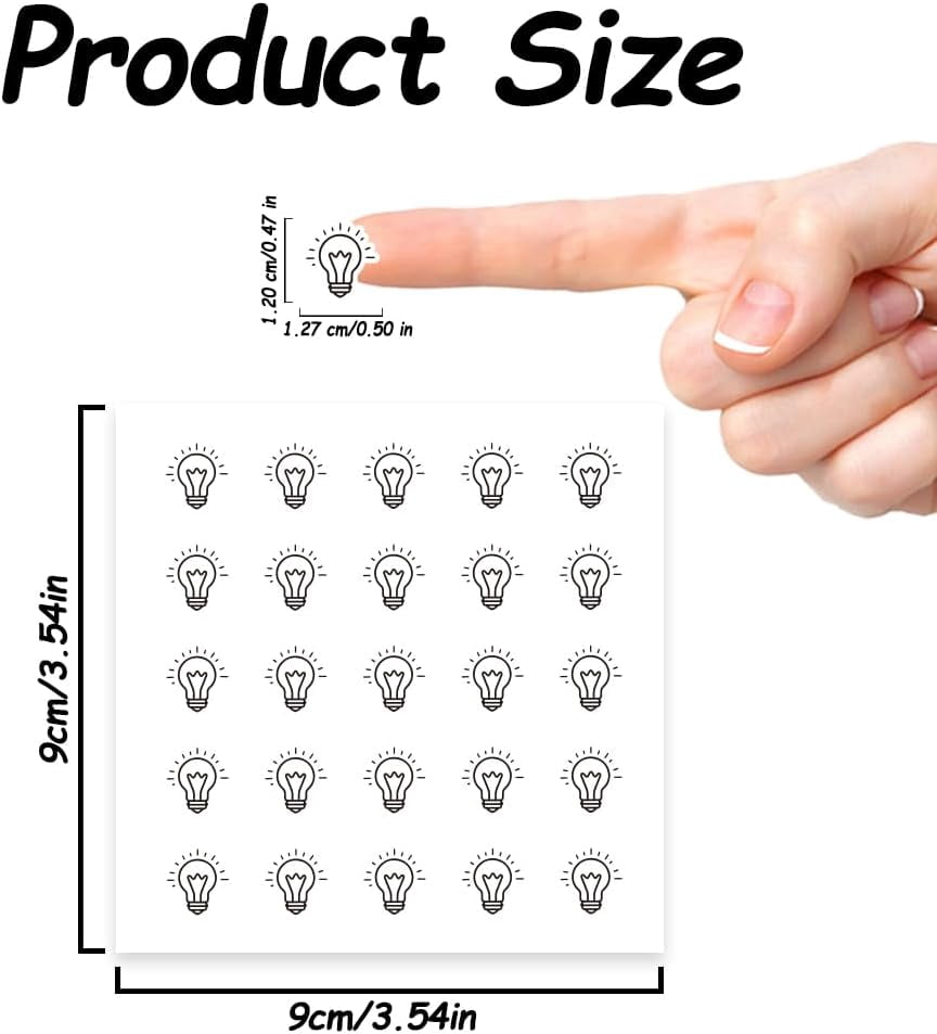 500Pcs Light Bulb Simple Strokes Self-Adhesive Stickers Creative Light ...