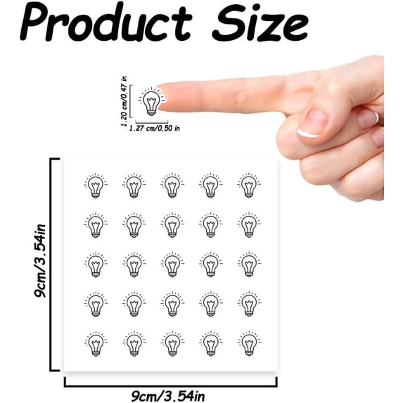 500Pcs Light Bulb Simple Strokes Self-Adhesive Stickers Creative Light ...
