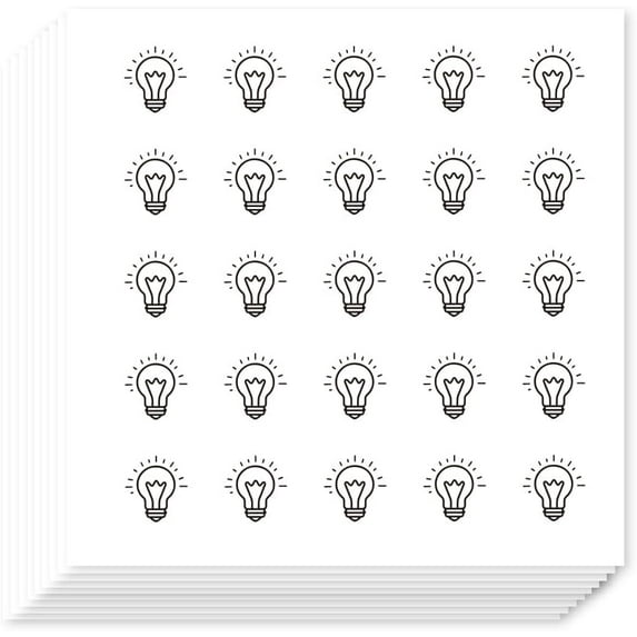 500Pcs Light Bulb Simple Strokes Self-Adhesive Stickers Creative Light ...