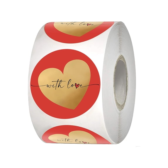 500Pcs Love Heart Sticker Valentines Day Heart Sticker Wrapping Labels ...