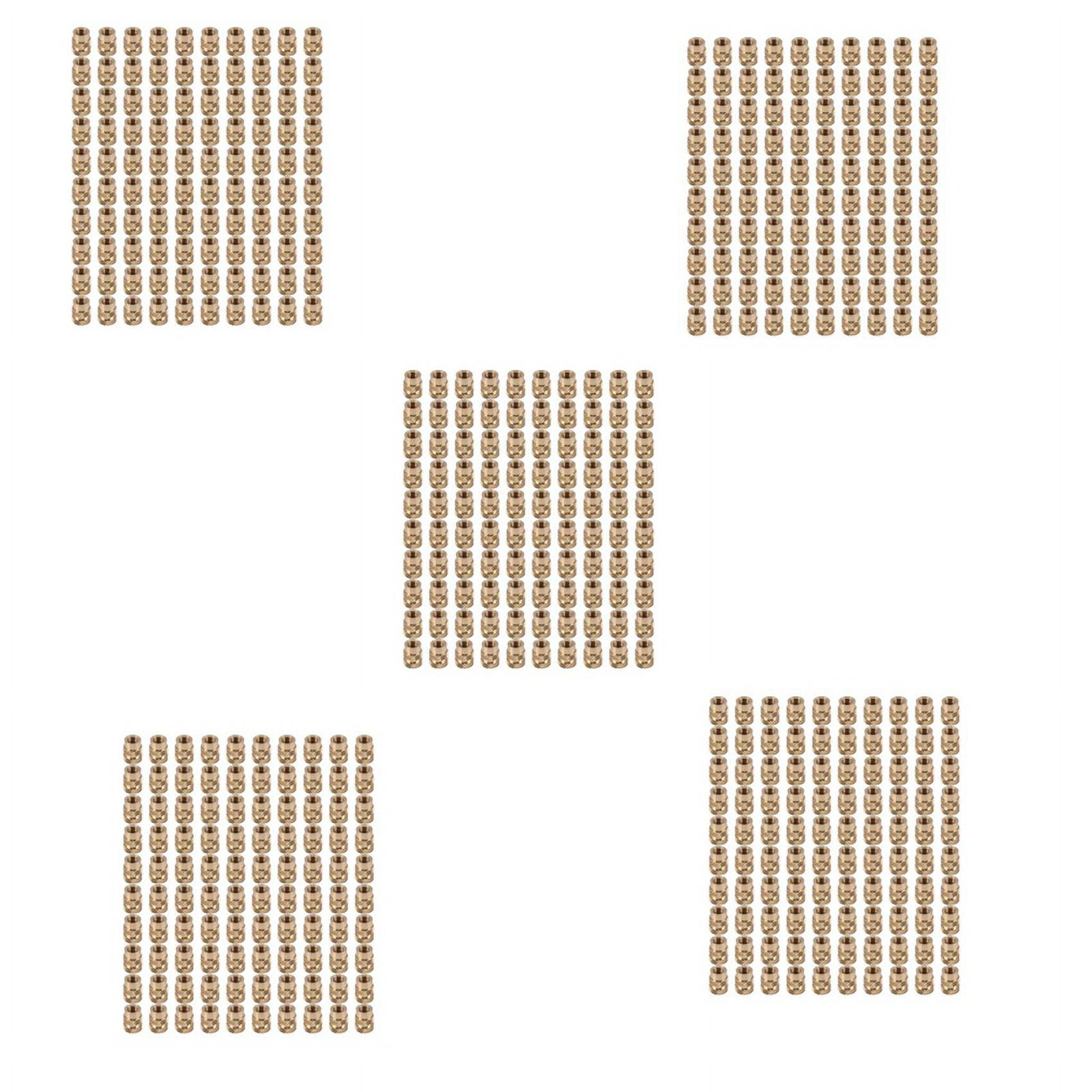 500Pcs M3 Thread Knurled Brass Threaded Heat Set Heat Insert Embedment ...