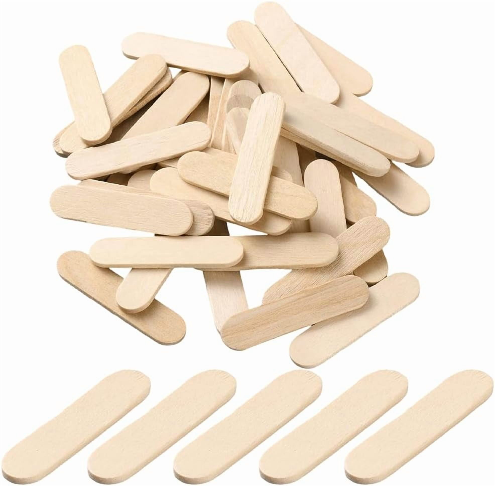 500Pcs Mini Wood Popsicles Sticks Ice Cream Sticks Small 1.57 x 0.37 ...