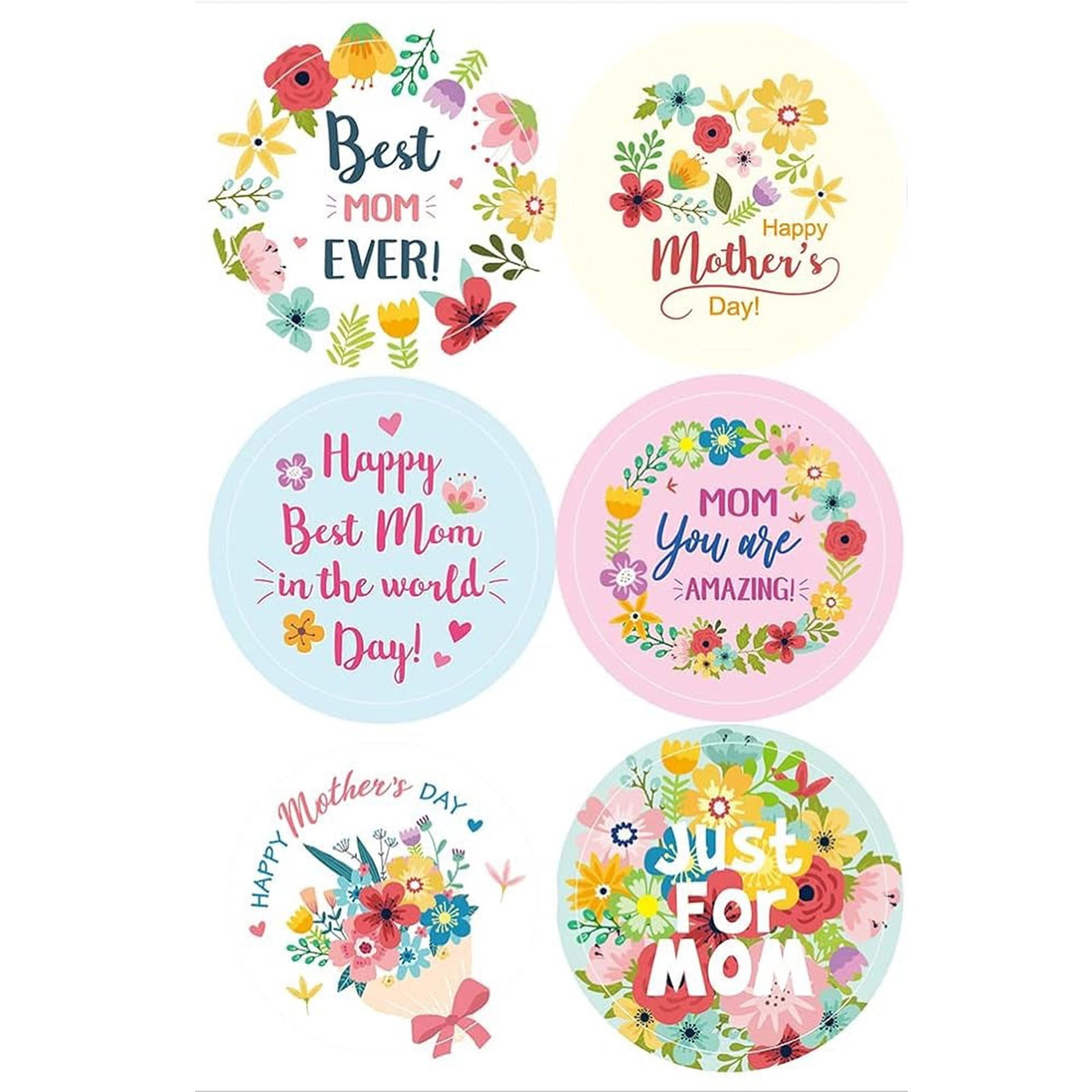 500Pcs Mother's Day Dealing Sticker 1Inch Flower Seal Sticker Wrapping ...