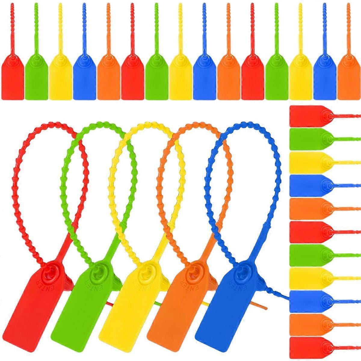 500Pcs Plastic Tamper Seals Zip Ties for Blank Security Tags Disposable ...