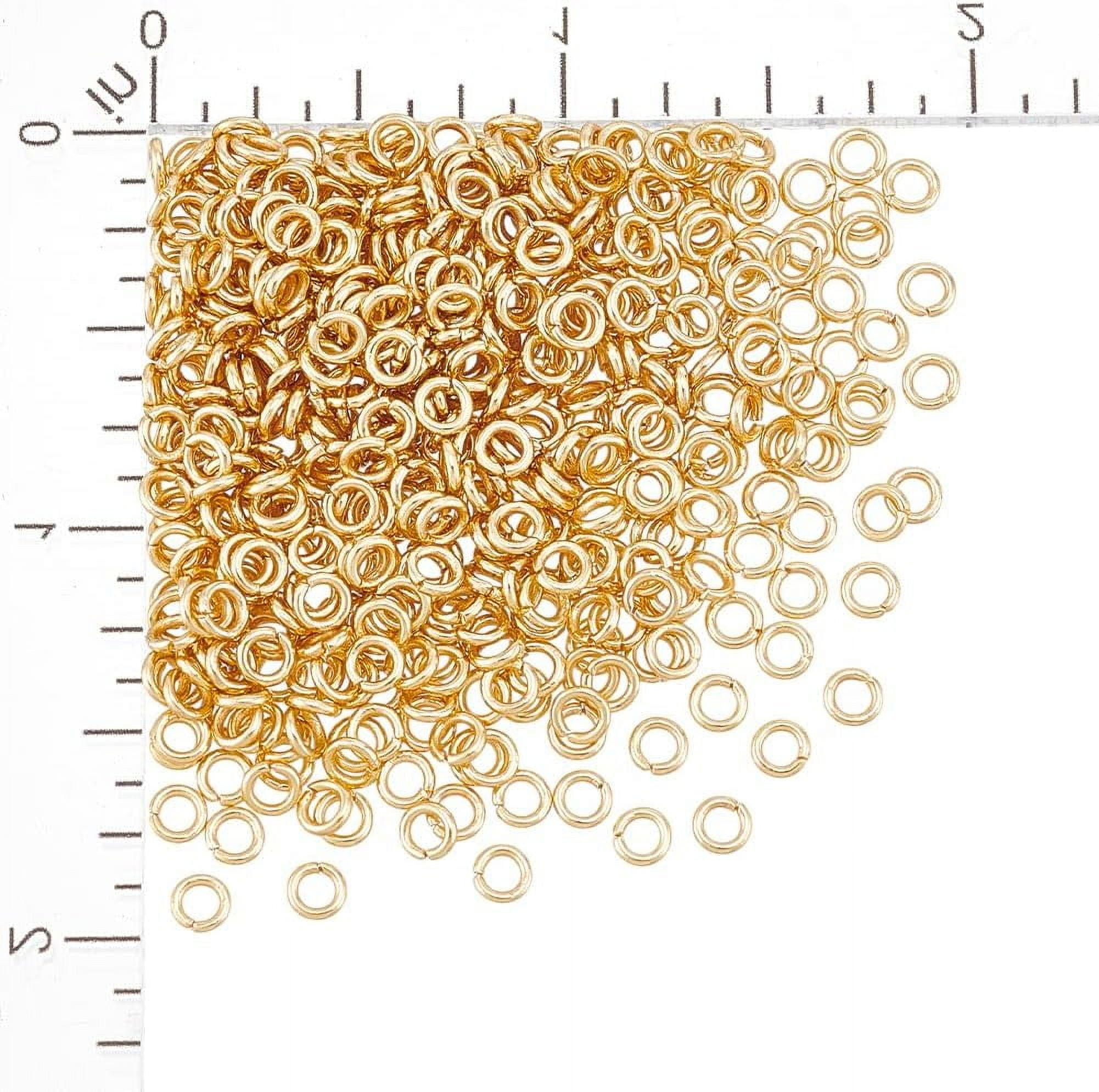 500Pcs Real 18K Gold Plated Open Jump Rings Stainless Steel 4mm Golden ...