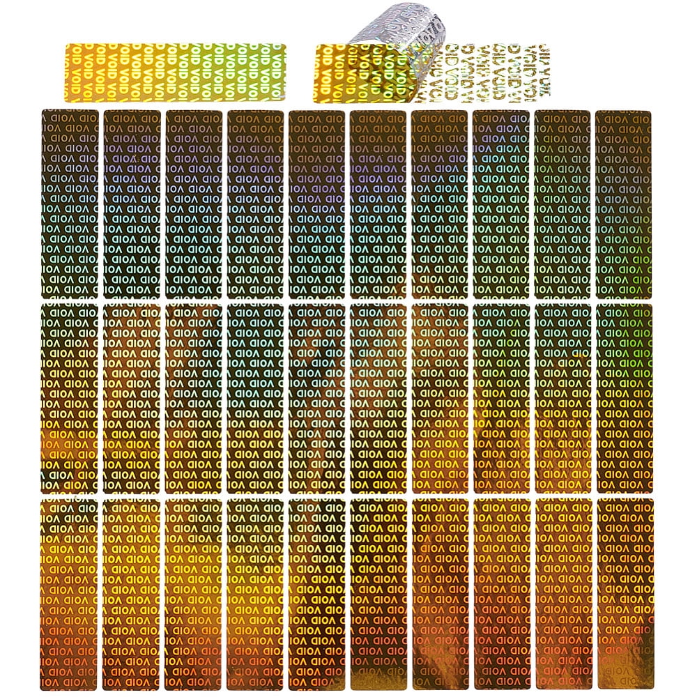 500Pcs Rectangle Security Tamper Evident Seal Hologram Security Labels ...