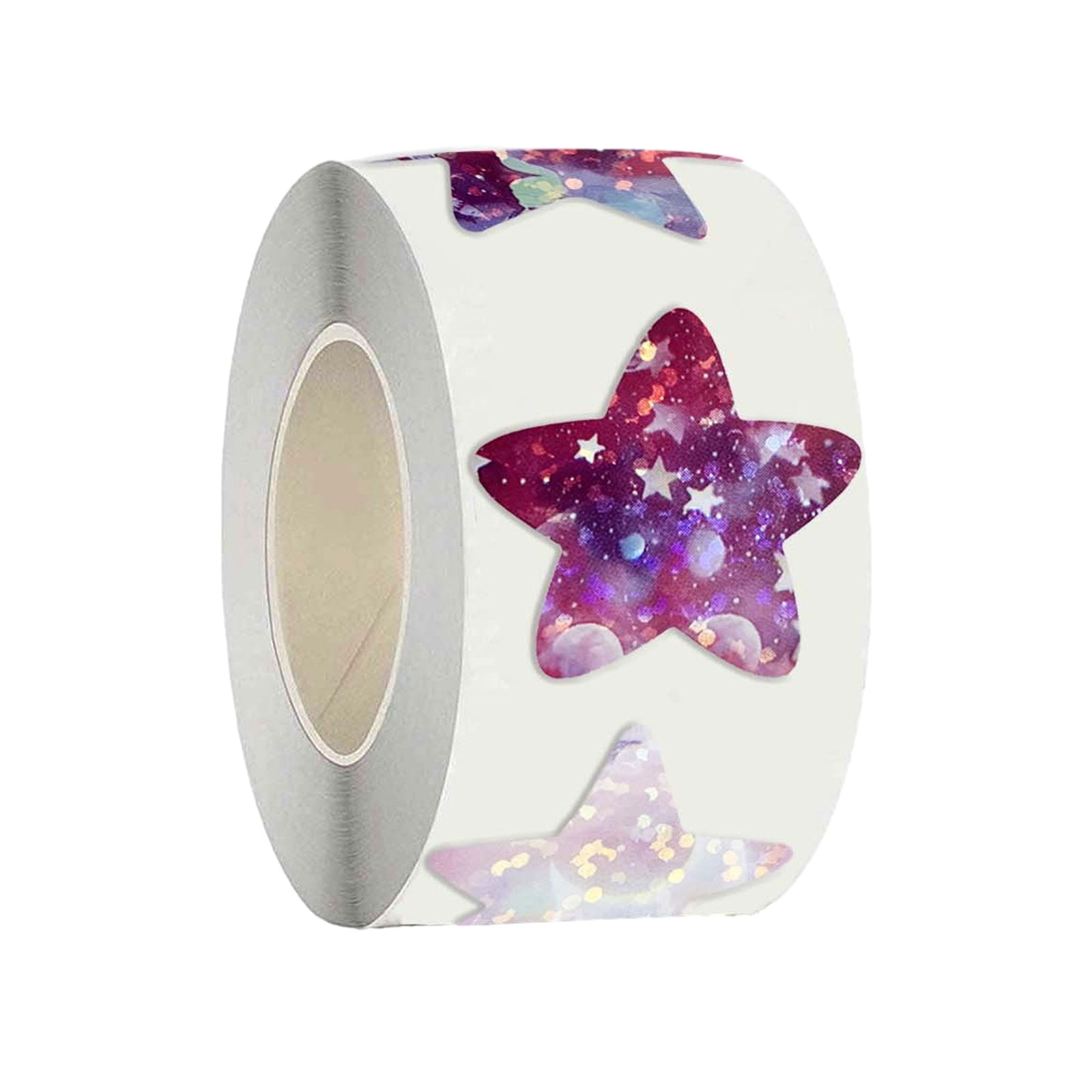 500Pcs/Roll Colorful Star Round Sticker Adhesive Glittering Labels Roll ...