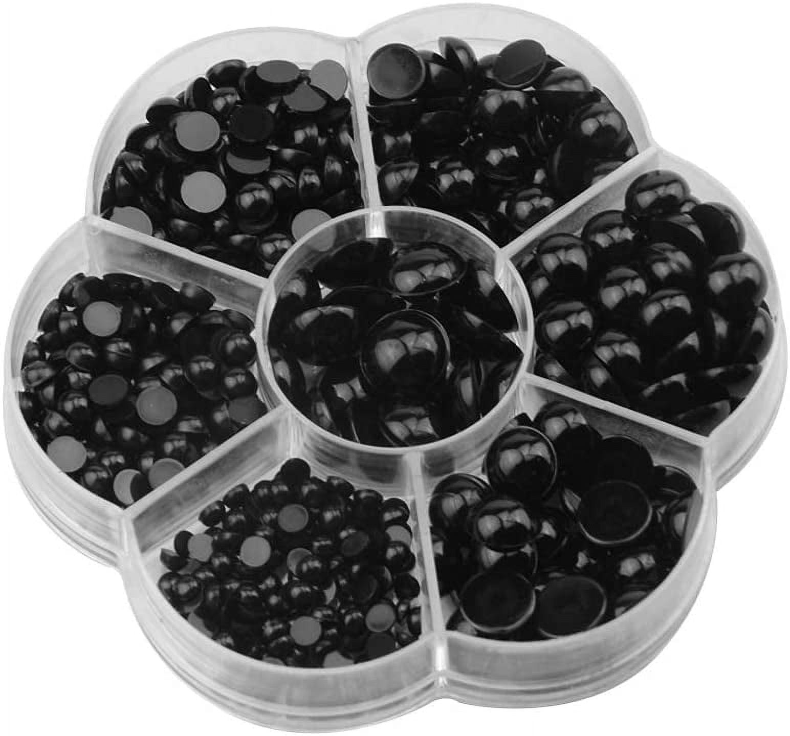 500Pcs Round Black Flat Doll Eyes 3mm-12mm Plastic Eyes, Assorted Size ...