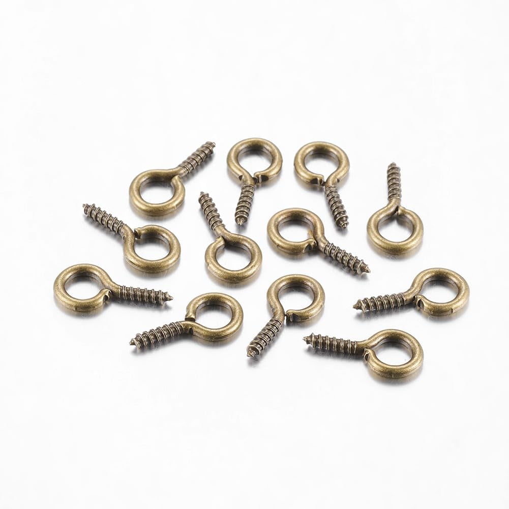500Pcs Screw Eye Pin Peg Bails Iron Mini Screw Eye Pin Bail Pegs Charm ...