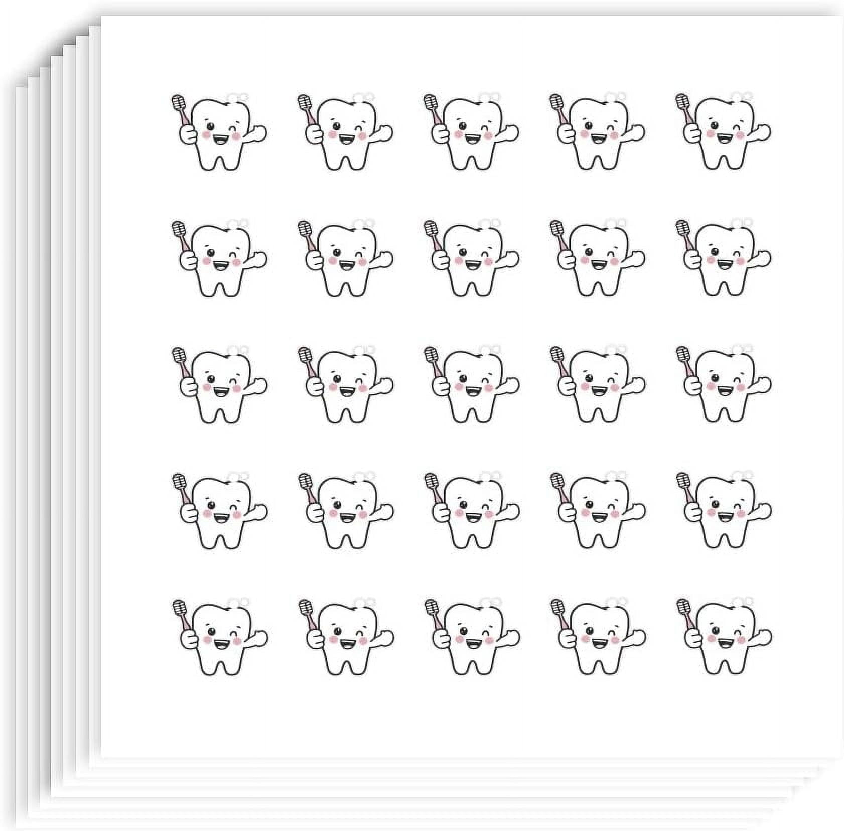 500Pcs Self-Adhesive Tooth Toothbrush Stickers 0.4x0.5 Inch Dentist ...