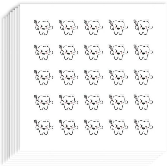 500Pcs Self-Adhesive Tooth Toothbrush Stickers 0.4x0.5 Inch Dentist ...