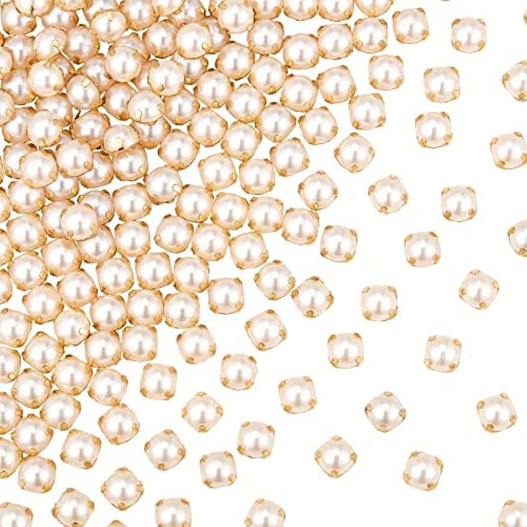 500Pcs Sewing Pearl Beads Two Holes Sew on Pearls and Rhinestones with ...