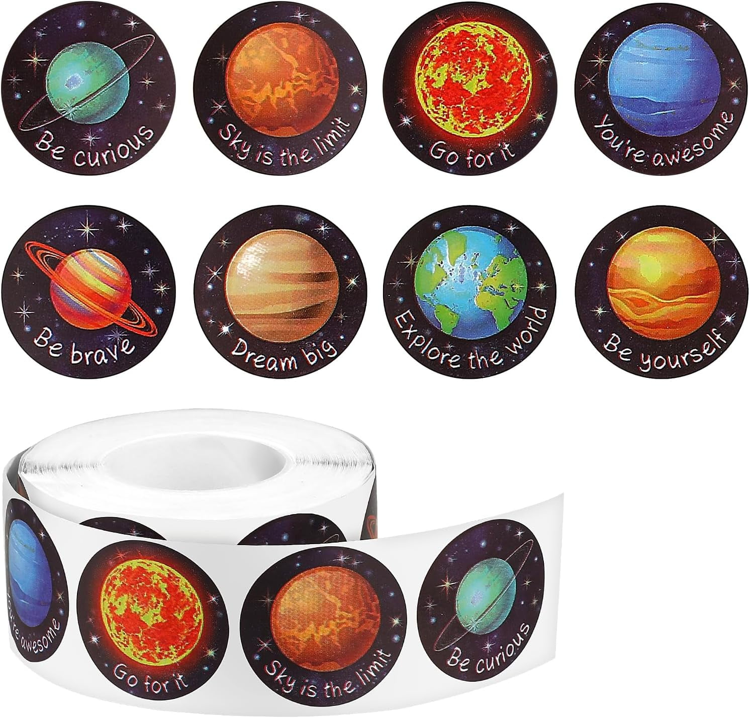 500Pcs Solar System Stickers for Kids, 9 Space Realistic Planets ...