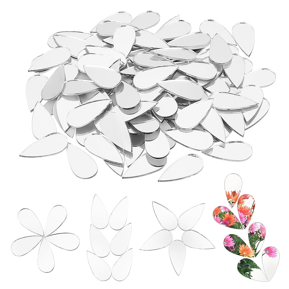 500Pcs Teardrop Glass Cabochons Mirror Effect Mosaic Pieces Mosaic ...