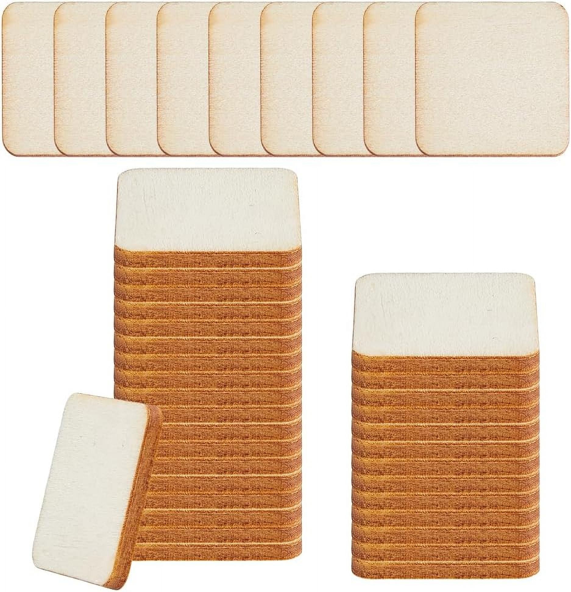 500Pcs Unfinished Square 0.98x0.98 Inch Wood Pieces Small Wooden Square ...