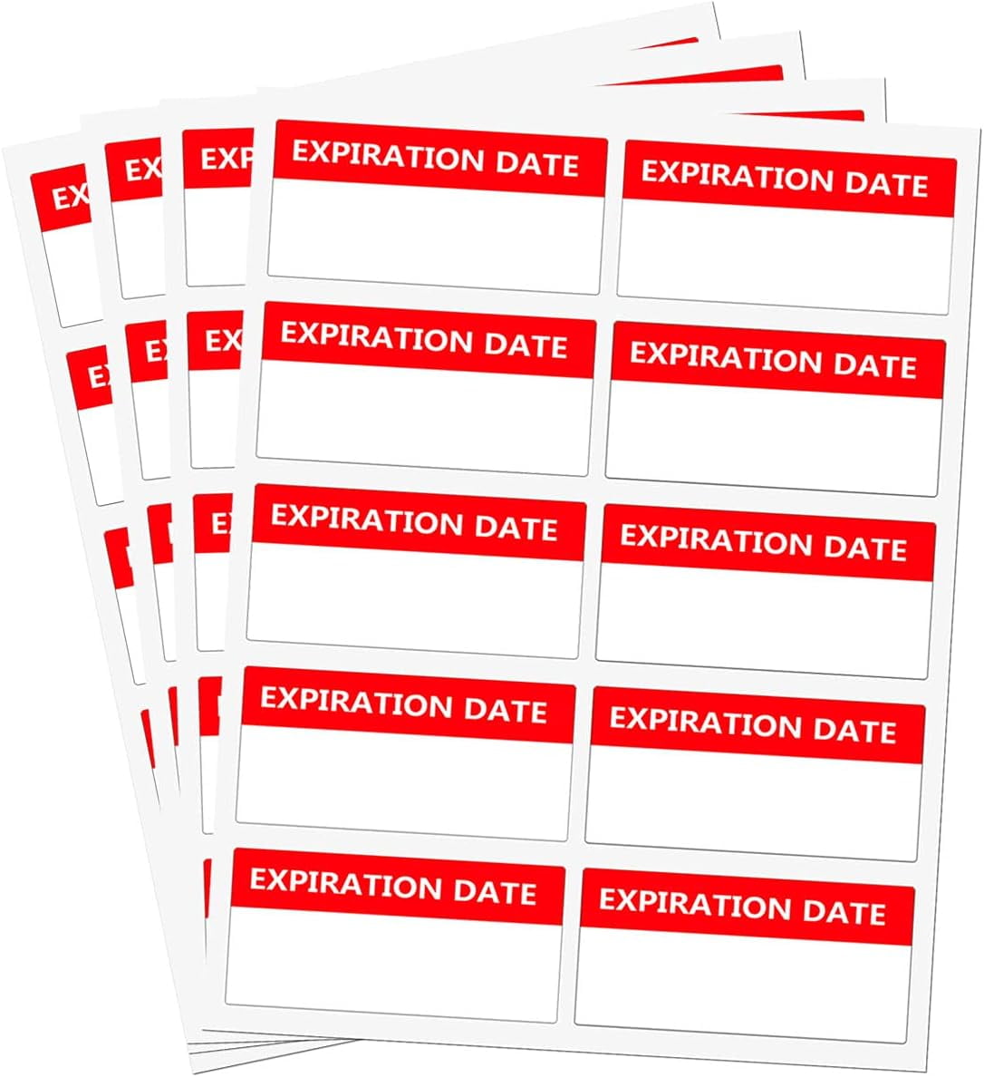 500Pcs White and Red Expiration Date Label Sticker,Medication ...