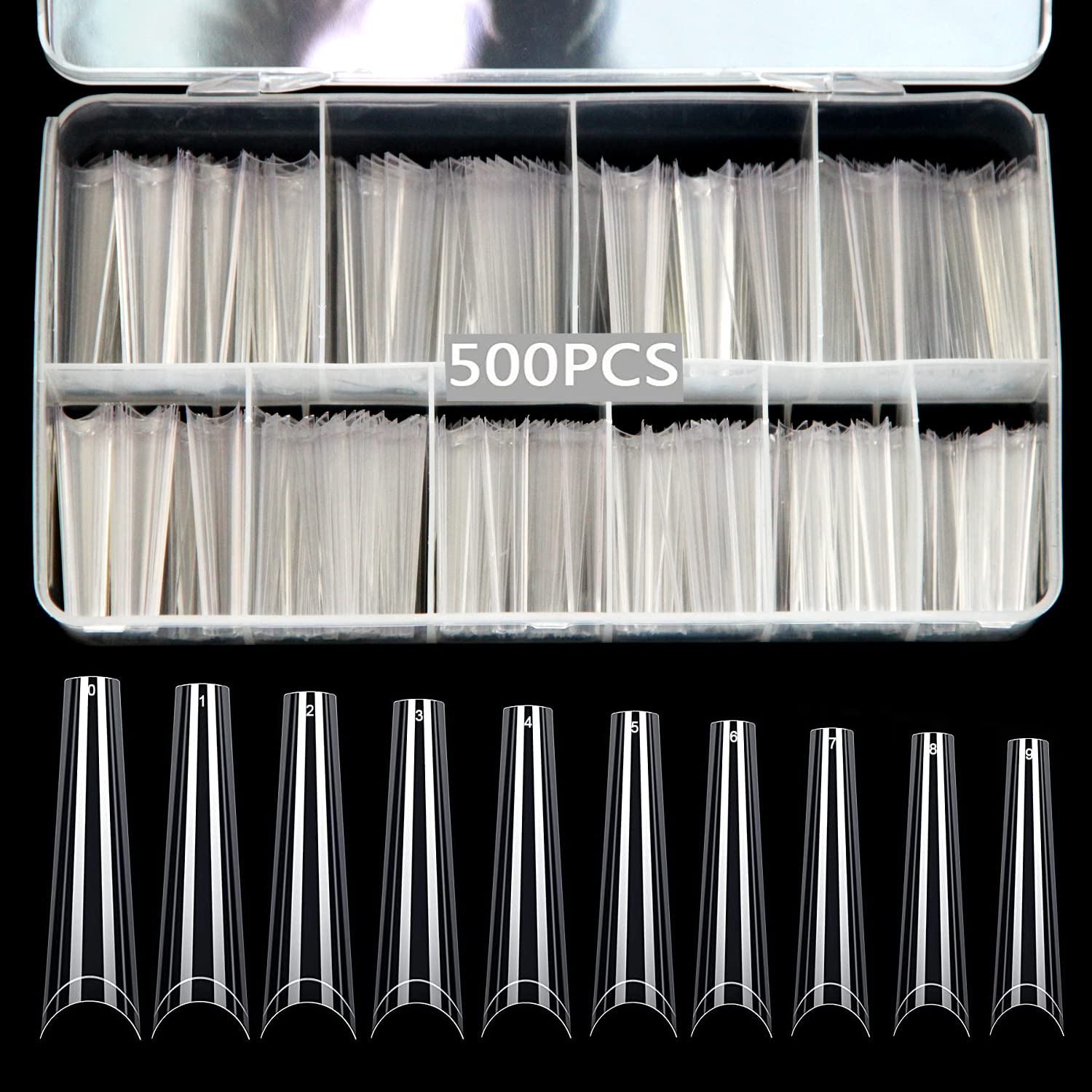 500Pcs XXL No C Curve Coffin Nail Tips for Acrylic Nails Professional ...