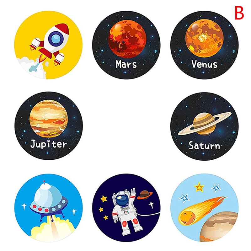 500Pcs/roll Space Planet Stickers For Kids Children Classic Toys Round ...