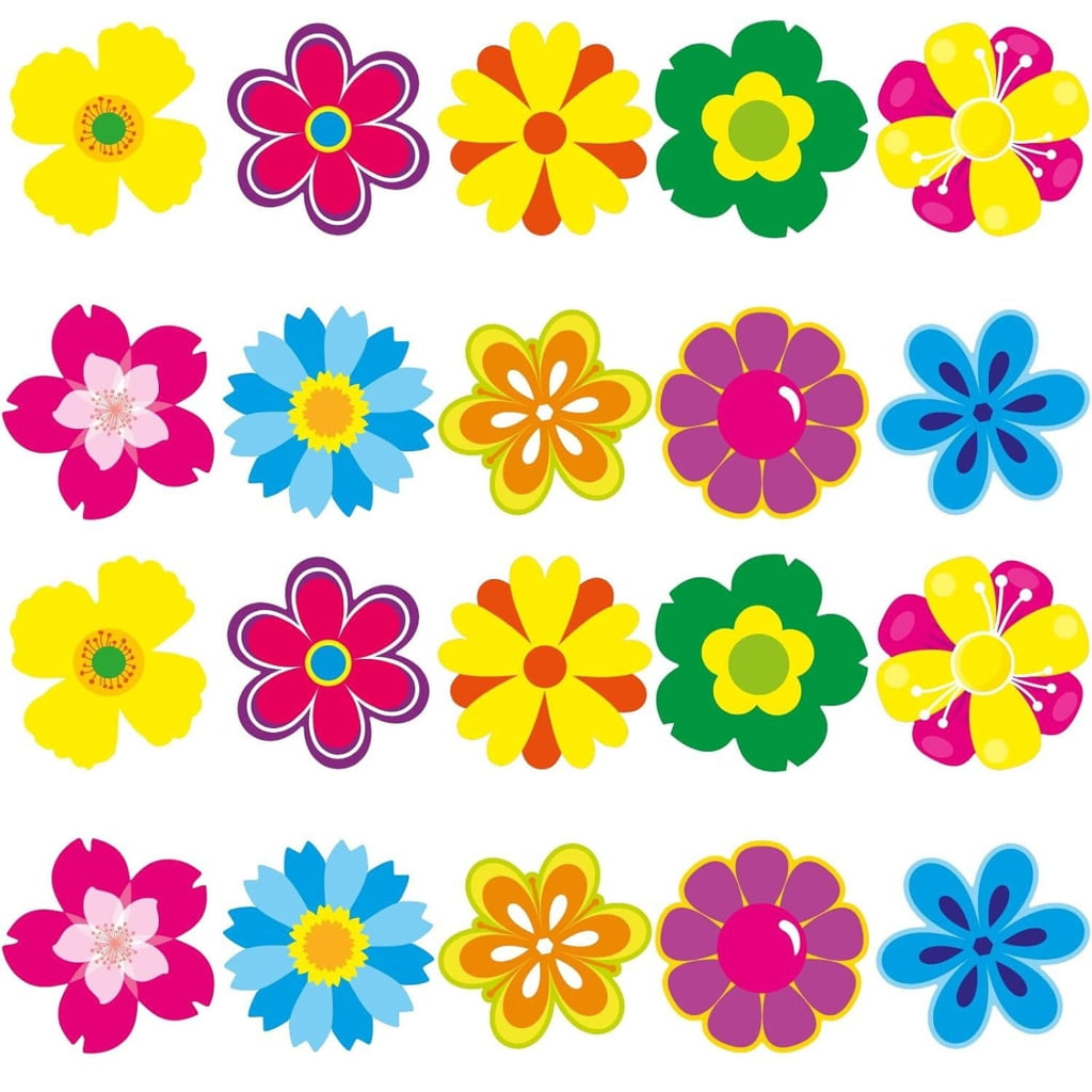 500Pieces Glittering Flower Sticker Adhesive Seal Label for ...