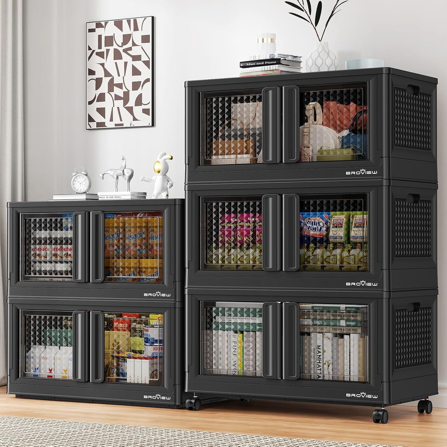 500Qt Stackable Storage Bins with Lids, 125Gal Closet Organizers and ...