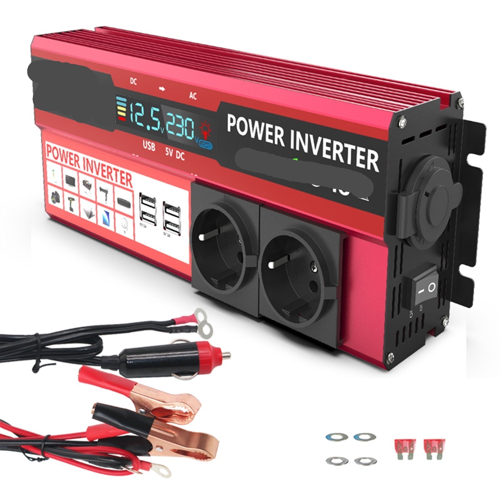 500W-1000W Power Inverter LCD Display Socket Solar Inverter Dual USB ...