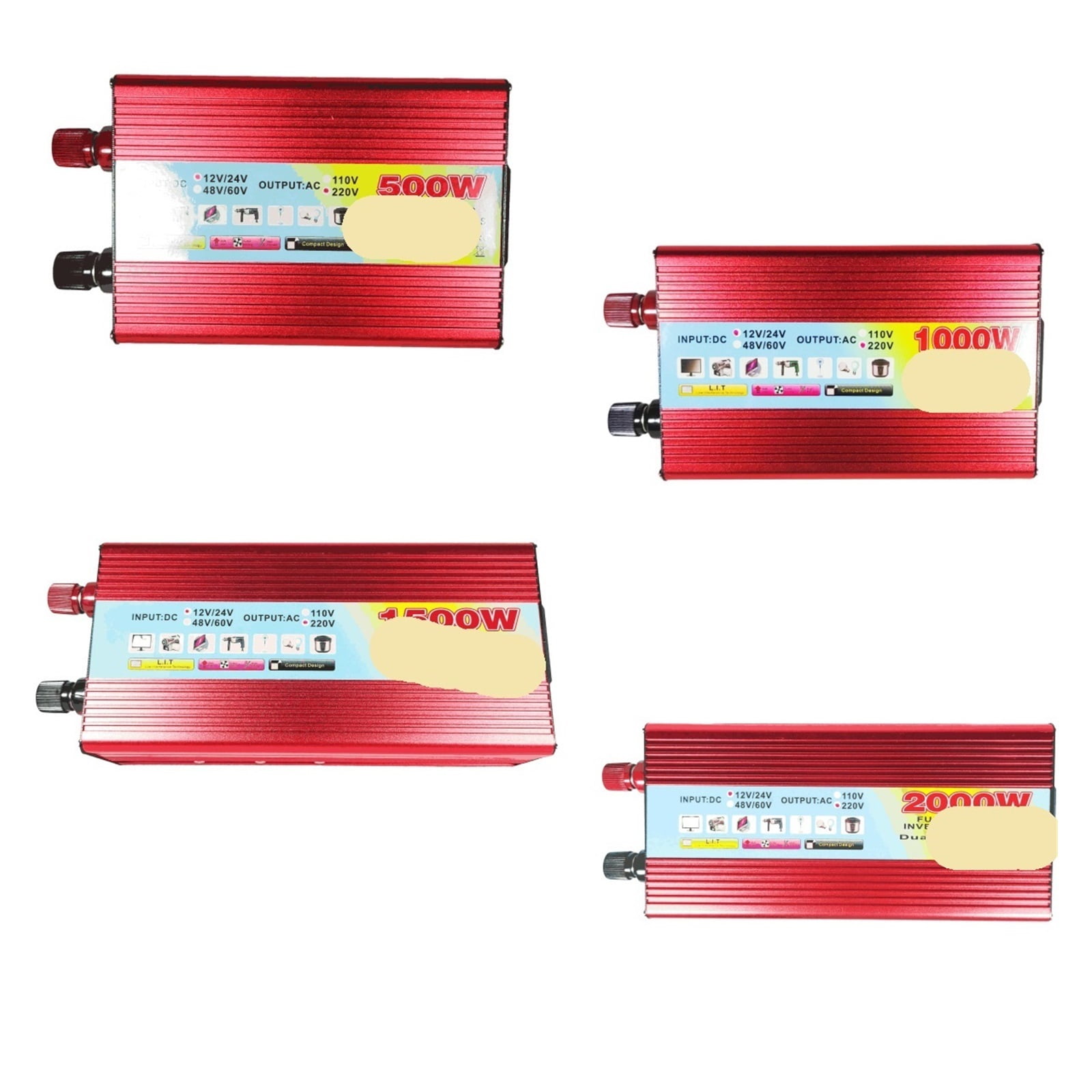 500W~2000W Modified Sine Wave Inverter Dual Input Voltage 12V/24V with ...