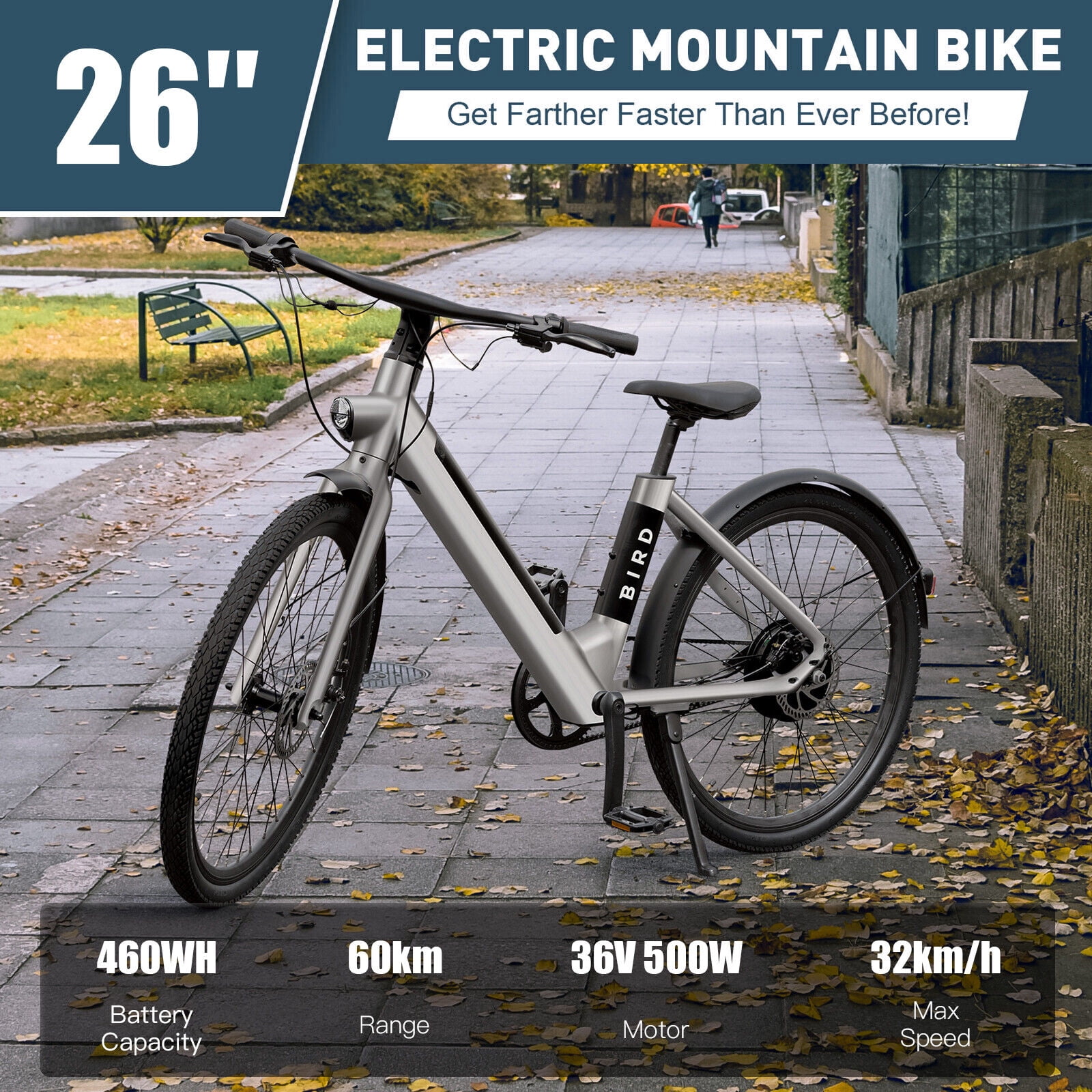 500W 26" Electric City Bike for Adults Mountain Eelectric Bicycle with ...