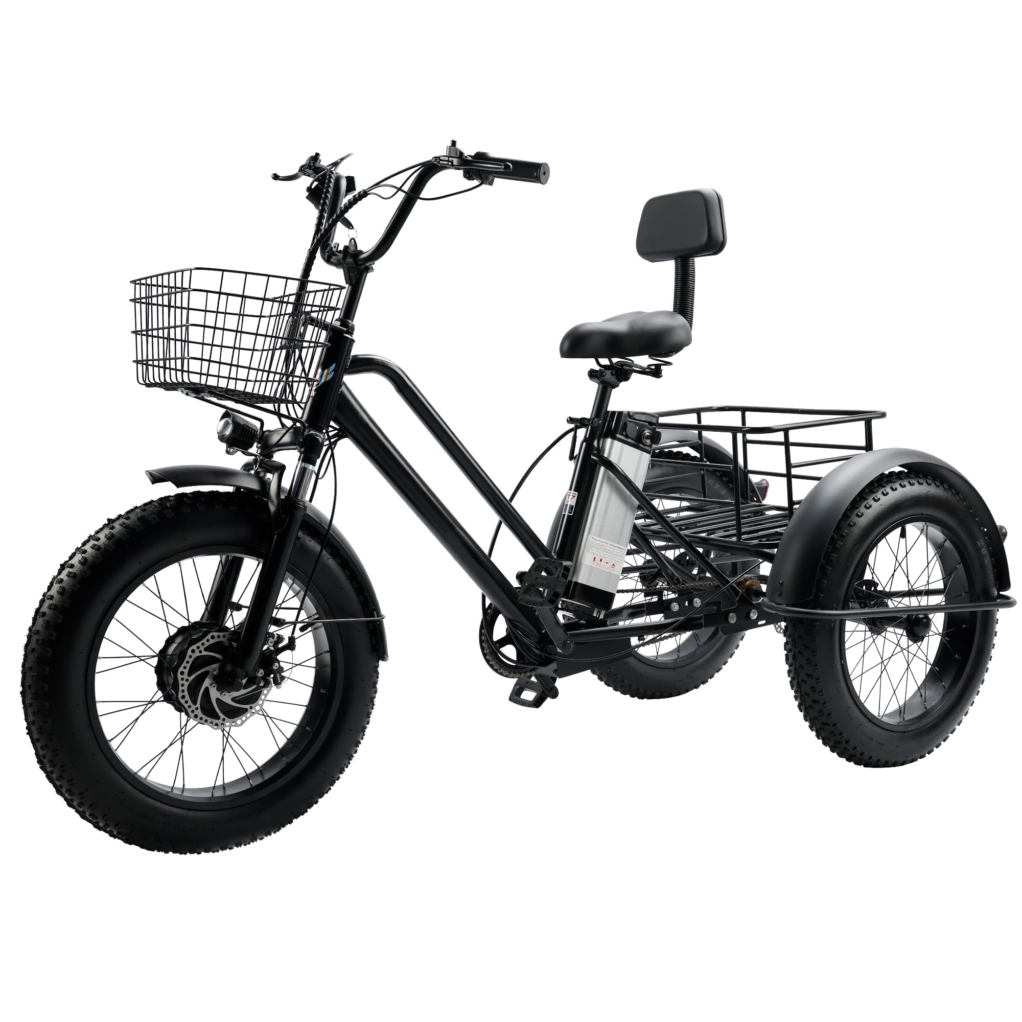 500W 48V 13A Electric Snow Tricycle 3 wheel e-bike 4.0 Fat Tire ...