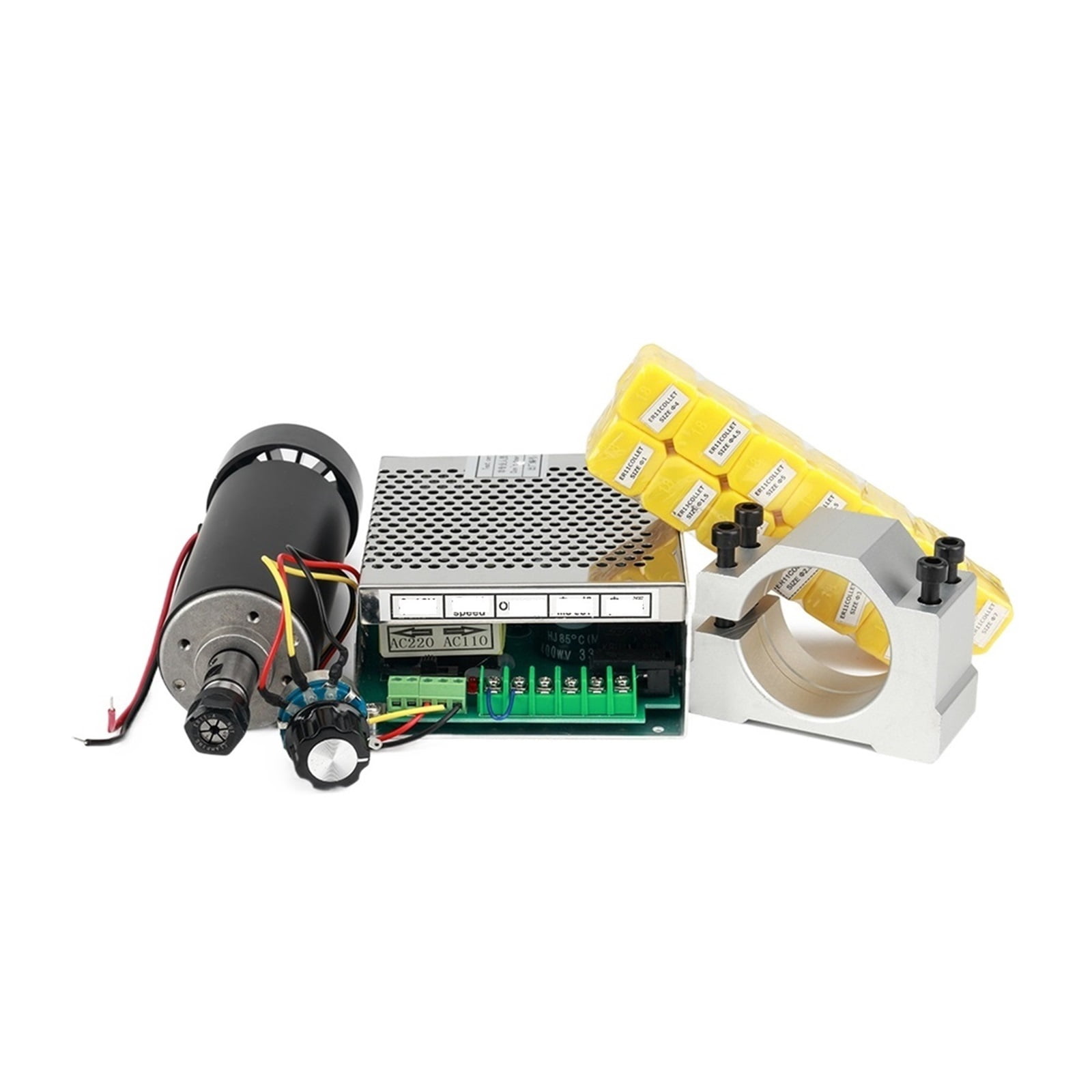 500W CNC Spindle Air-cooled Spindle Motor 500w Power Supply 52mm Clamps ...