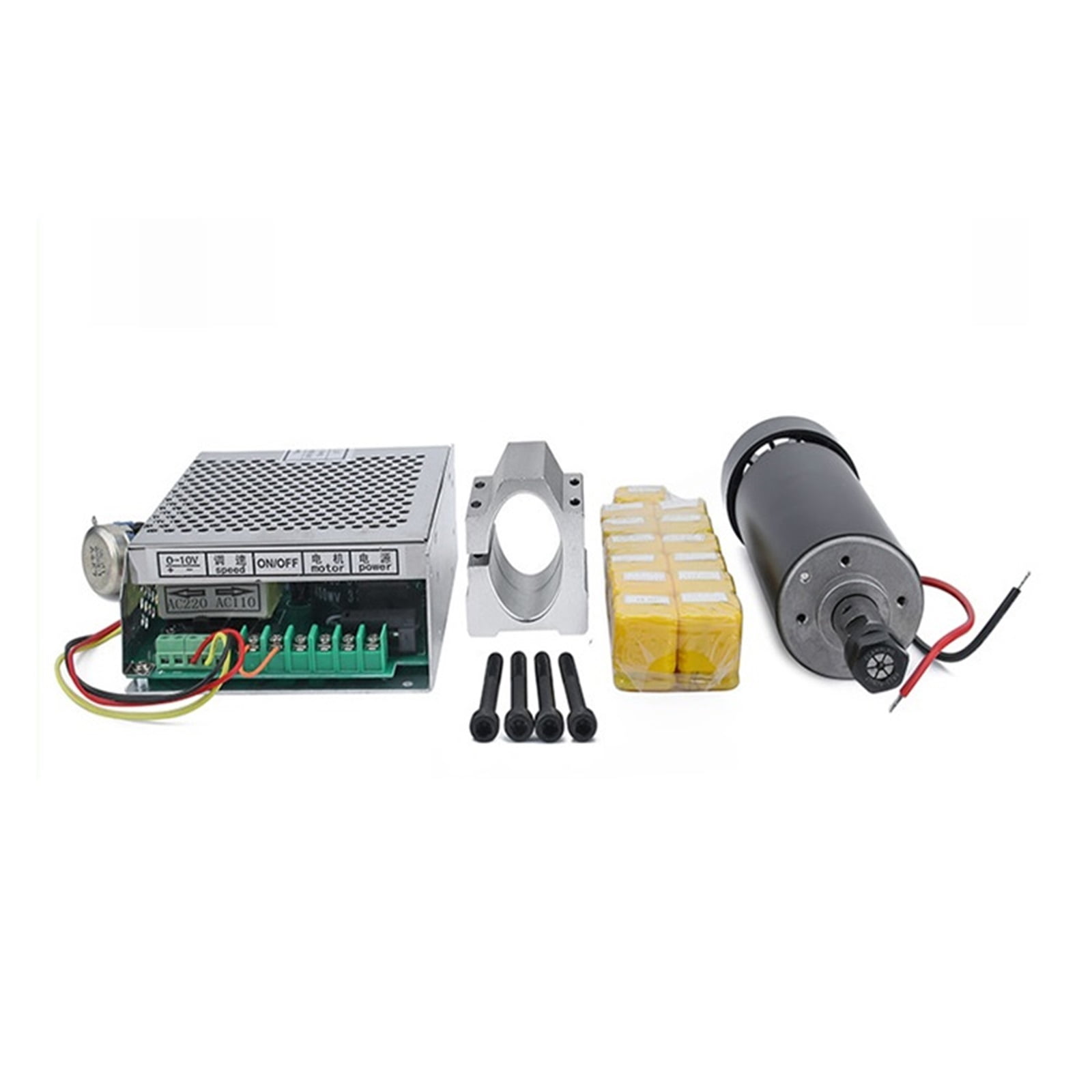 500W CNC Spindle Motor Kit 0.5kw Air Cooled Spindle+52mm Clamps+Power ...