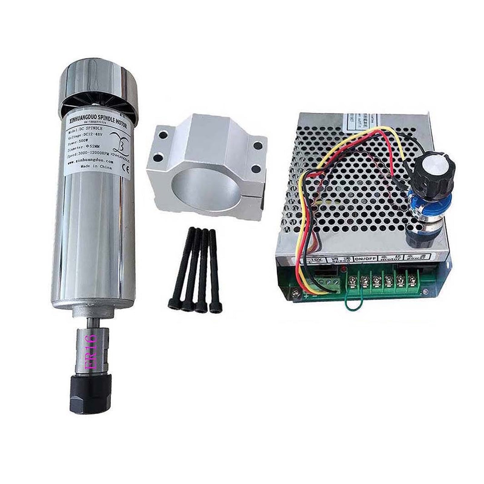 500W ER11 ER16 Engraving Machine Round Spindle Motor Air-cooling ...