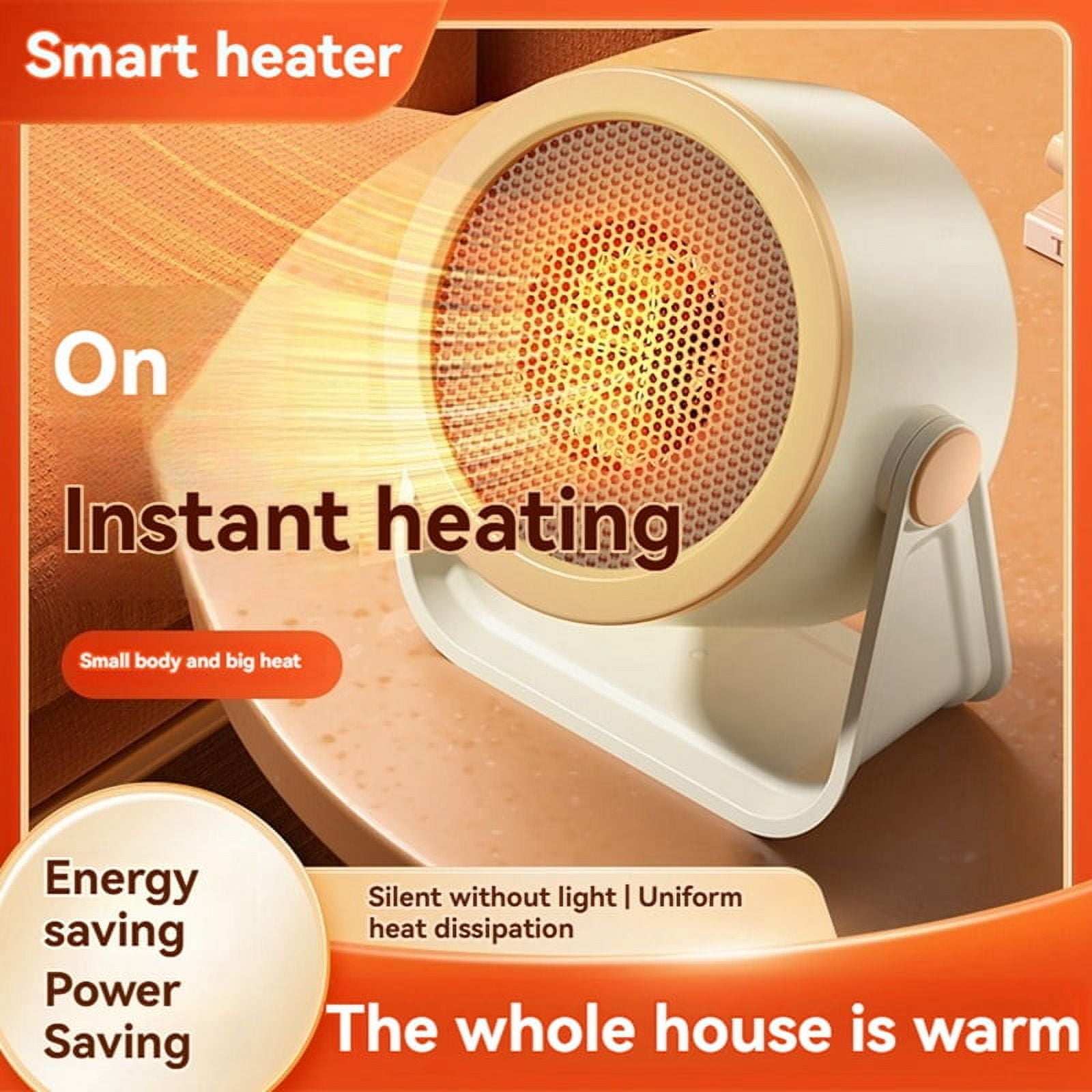 500W Electric Heater Portable Desktop Warm Air Blower Small Space ...