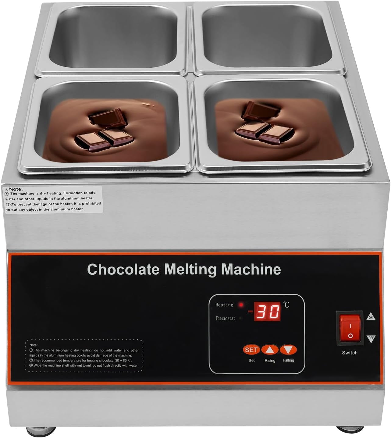 500W Electric Melting Pot for Chocolate w/Digital Display Control ...