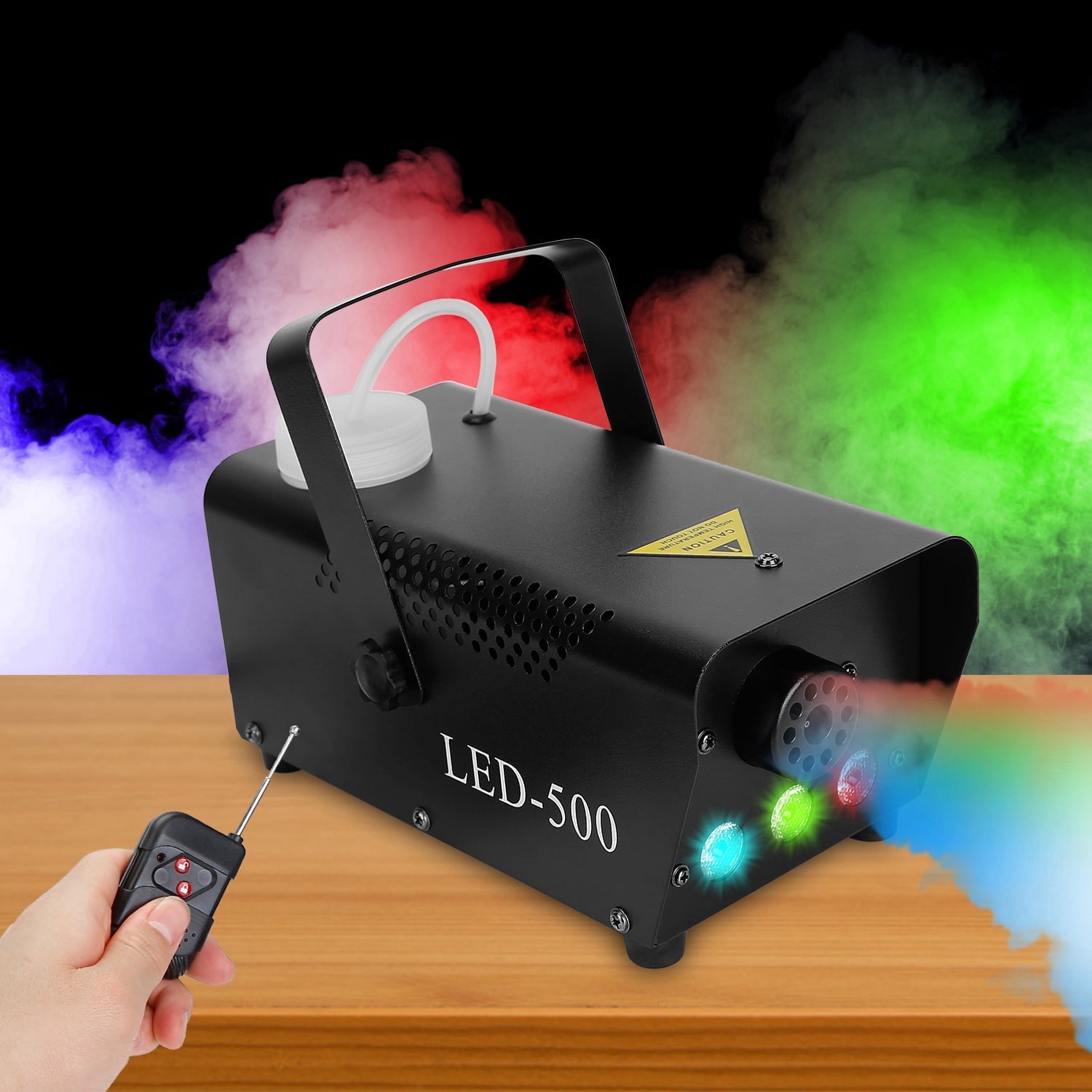 500W Fog Machine RGB LED Party Club DJ Fogger Rapid Heating Remote ...