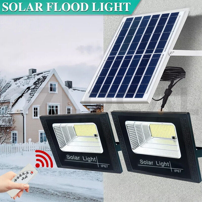 500W LED Solar Flood Lights Outdoor Street Light Dusk to Dawn Flood ...