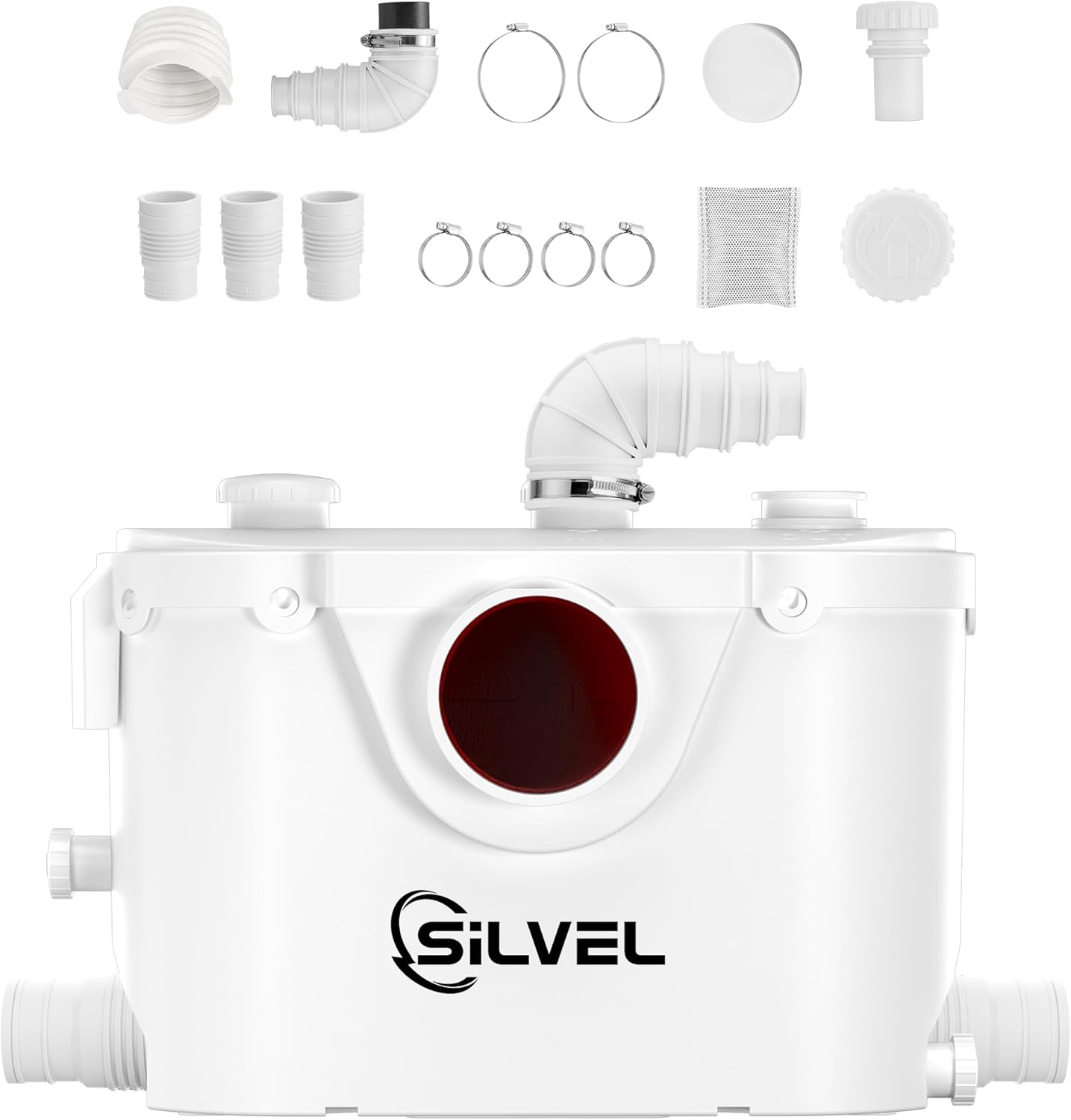 500W Macerator Pump for Basement, 1850GPH Macecrating Toilet Pump with 4 Upgraded Inlets, for ...