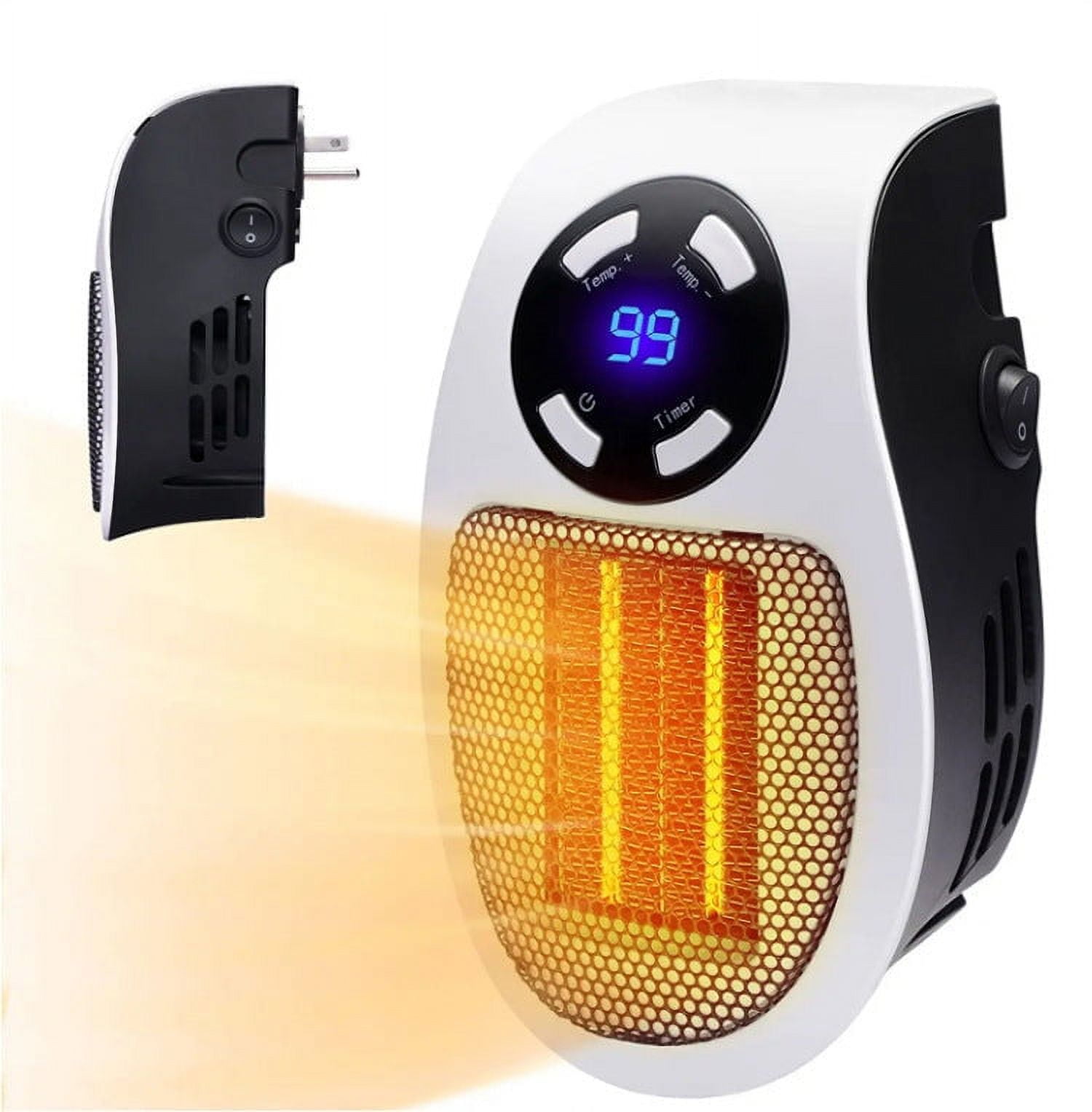 500W Mini Plug-in Wall Heater With Digital Timer - Walmart.com