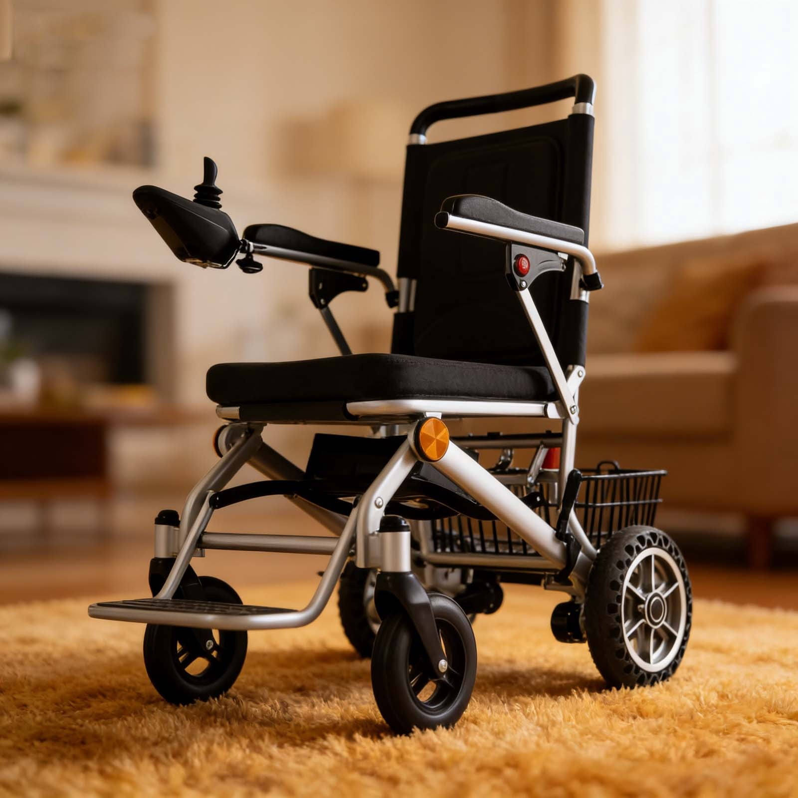 500W Motor Foldable All Terrain Electric Wheelchair, Portable Travel ...