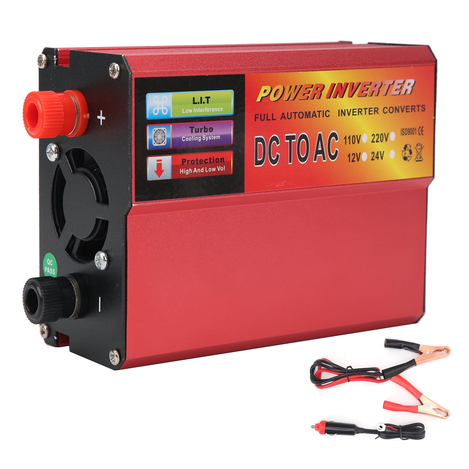 500W Portable Smart Power Inverter, DC12V to AC110V Modified Sine Wave ...