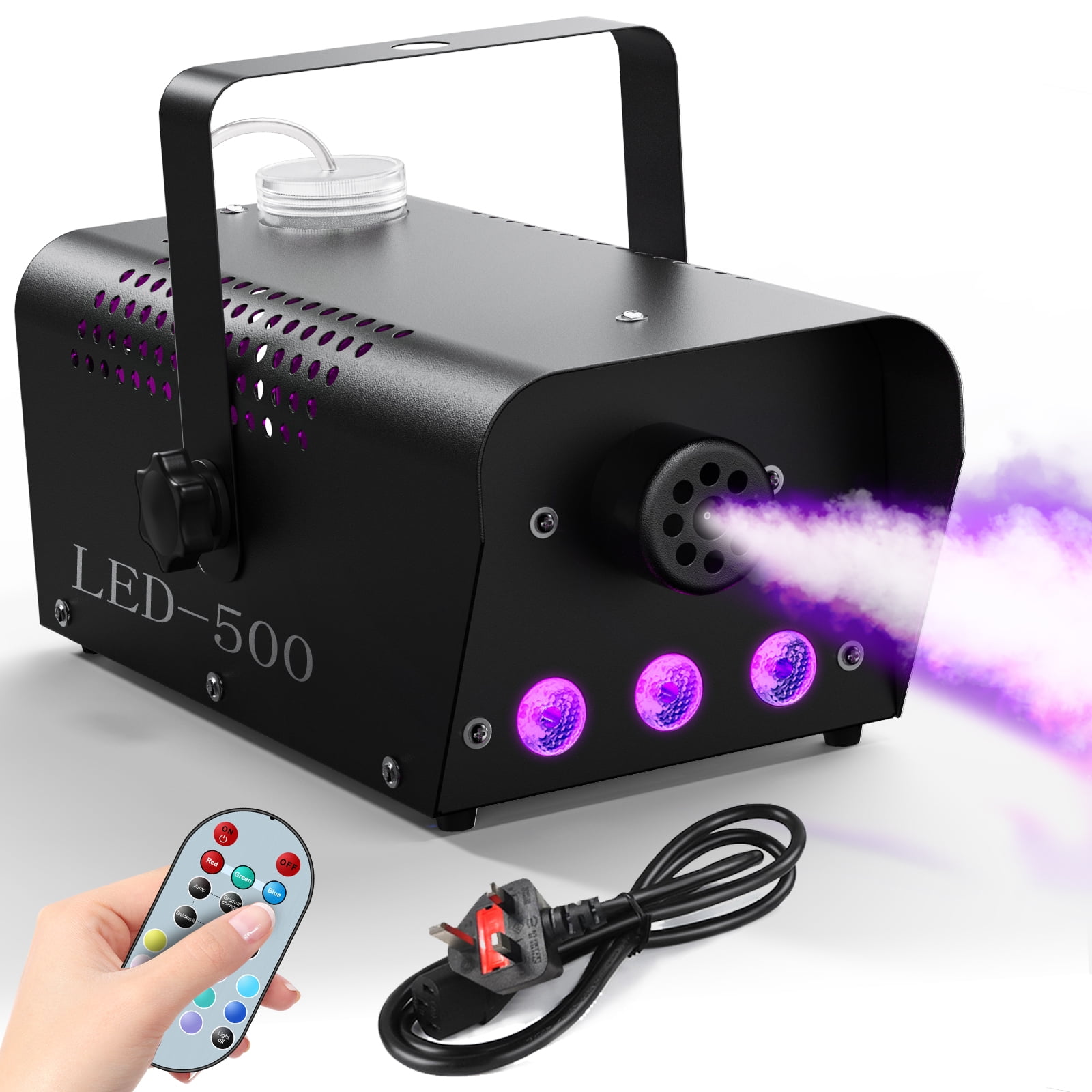 500W RGB LED Smoke Fog Machine Fogger Stage Lighting Effect with Remote ...