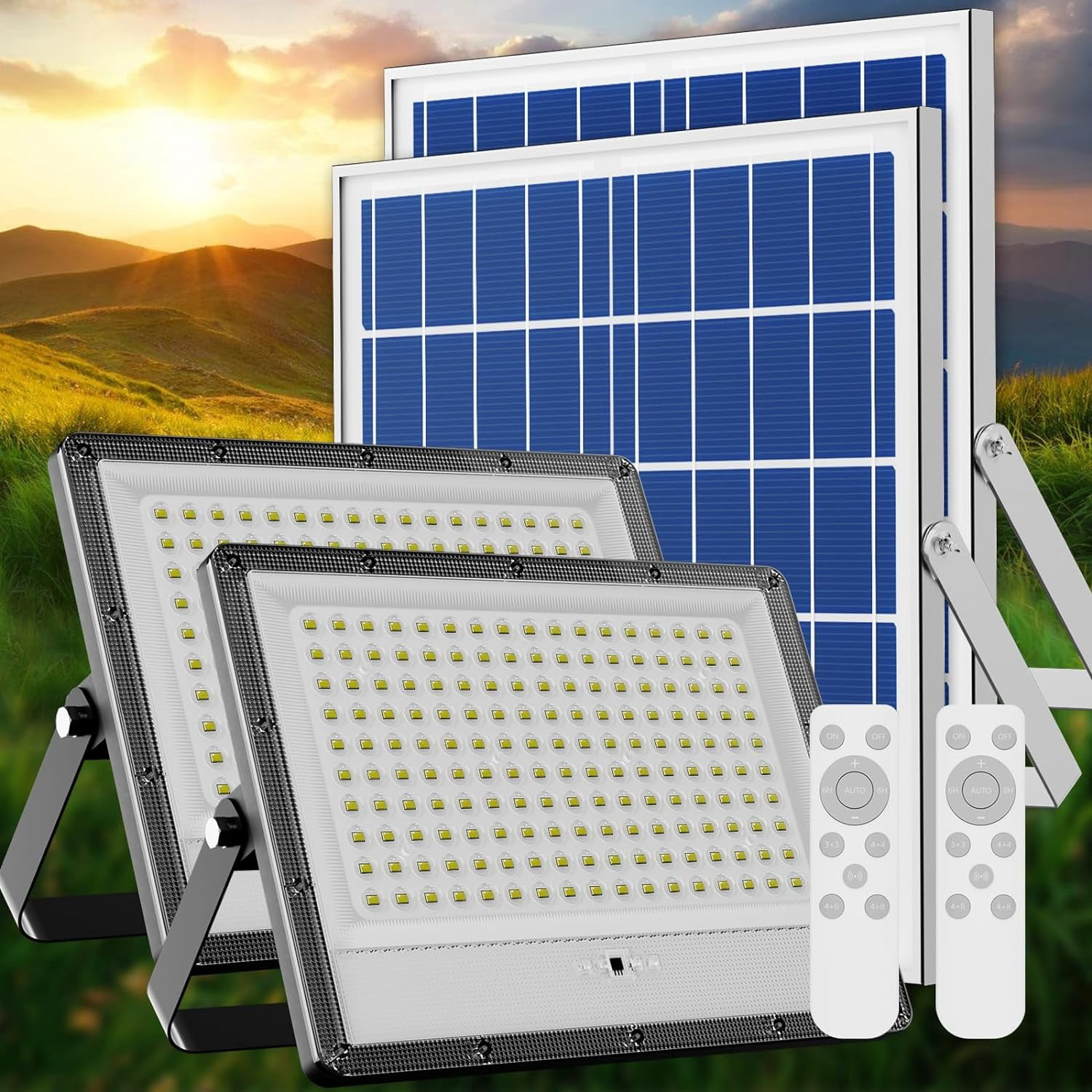 500W Solar Flood Lights Outdoor, 32000LM Solar Security Street Lights ...