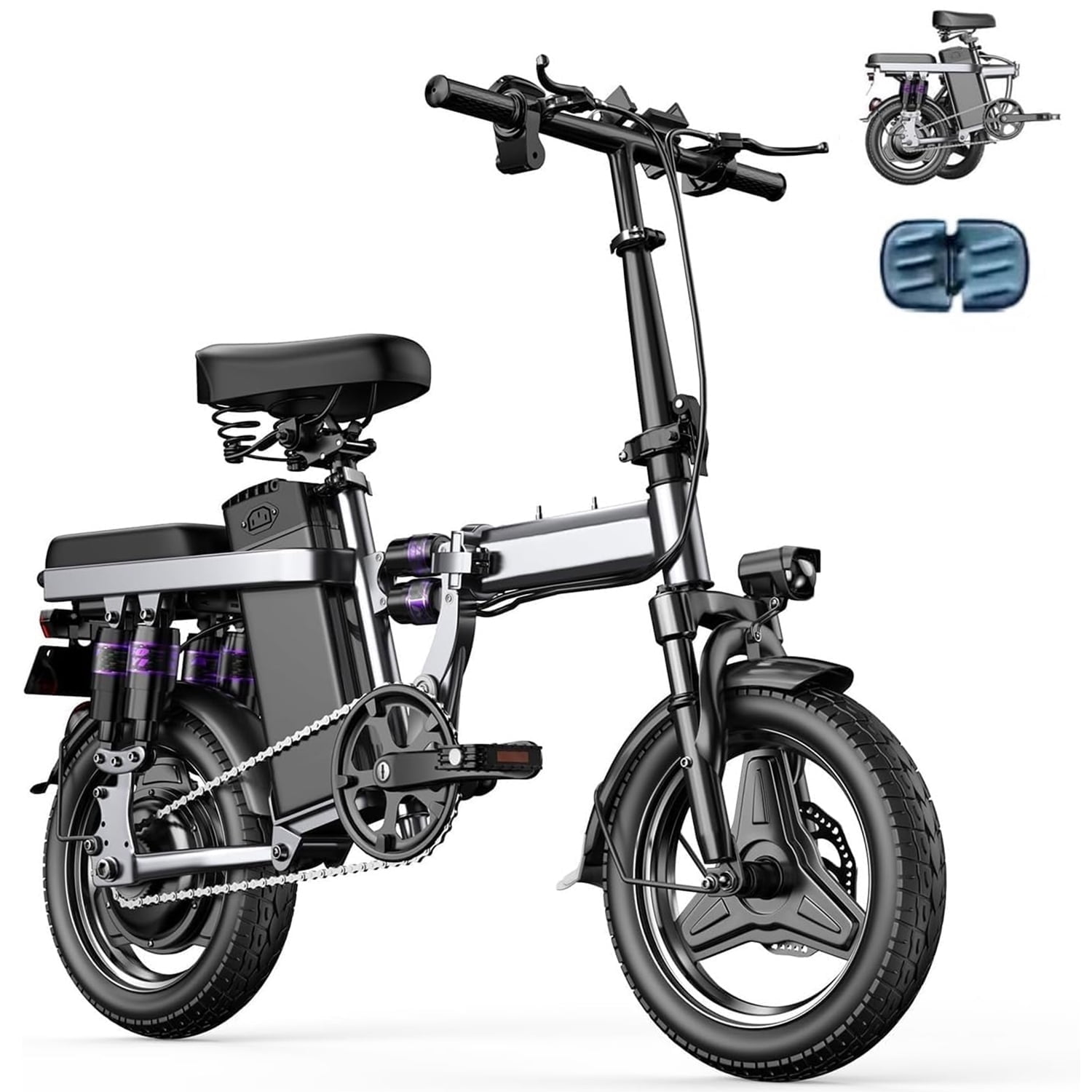 500W two-person mini electric bike, super load-bearing 300 pounds, 48V ...