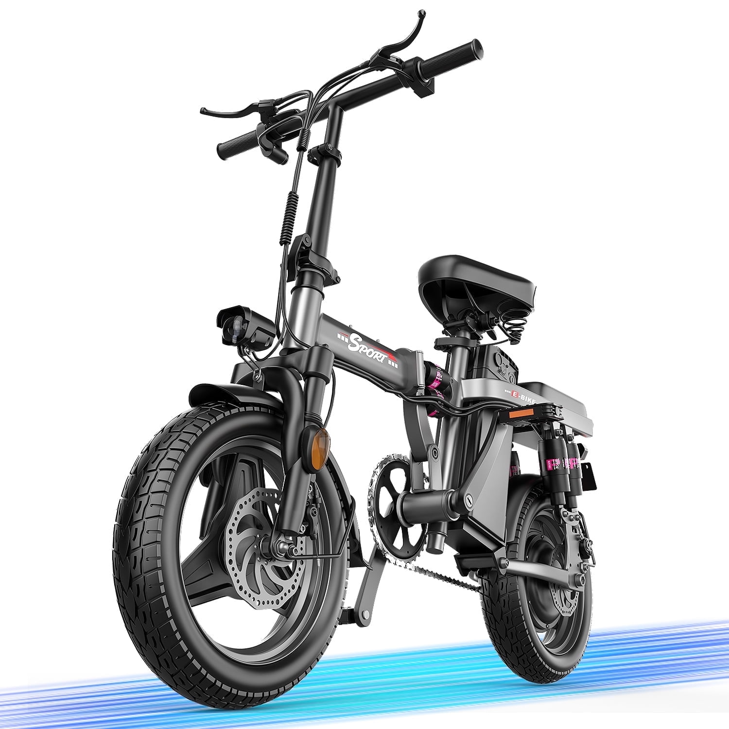500W two-person mini electric bike, super load-bearing 300 pounds, 48V 15AH removable battery ...