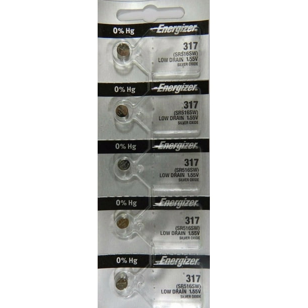 500X Energizer 317 Battery Silver Oxide Watch Button Low Drain 1.55V SR516SW - Walmart Business ...